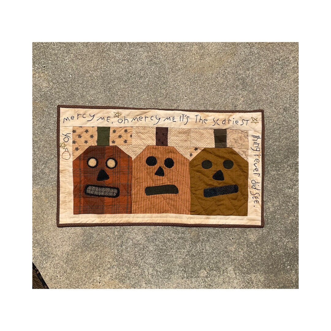 Cheri Payne Quilt Oh Mercy Me 13 X 22 Hand Quilted, Halloween Quilt ...