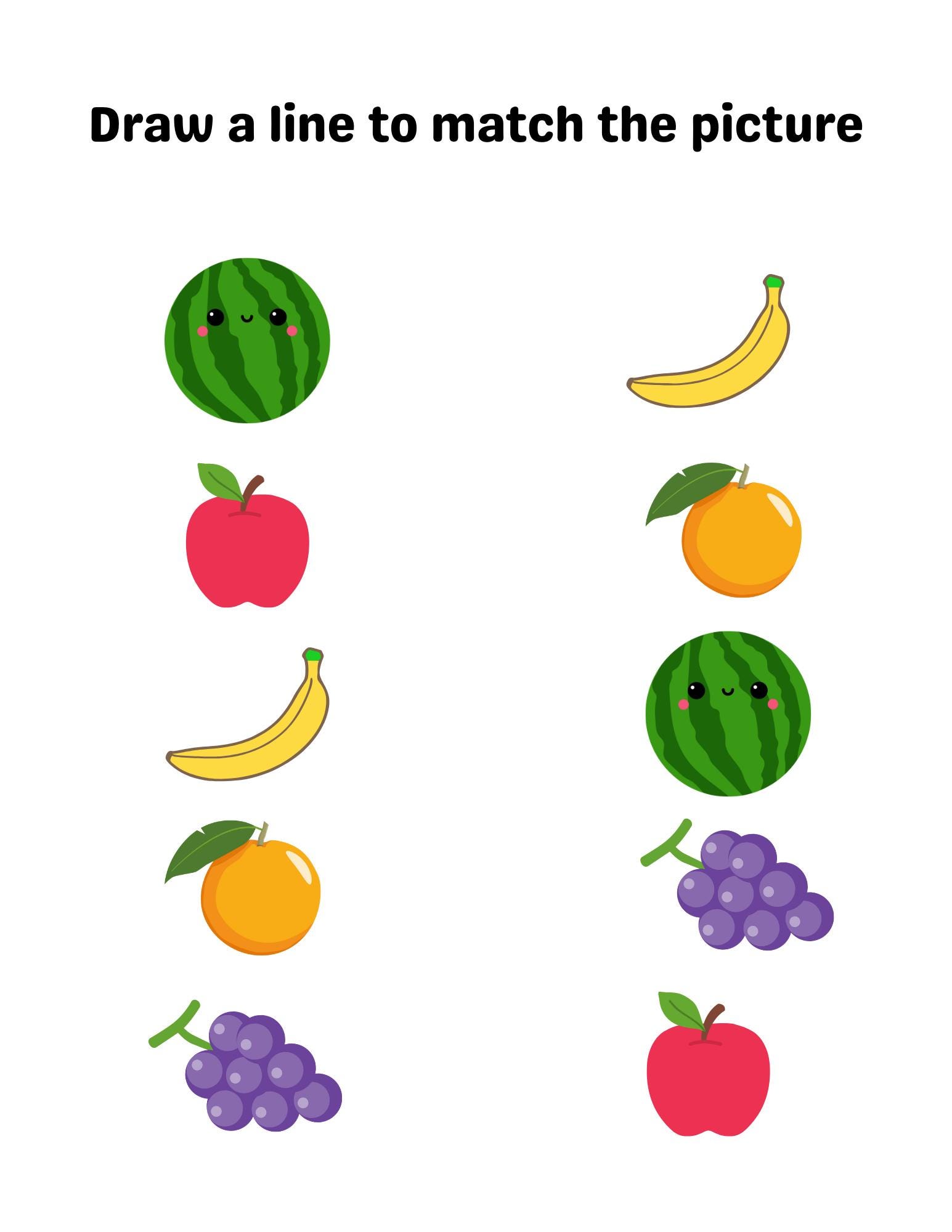 Matching Worksheets (30 Fun Colorful Matching Activity Pages). - Etsy