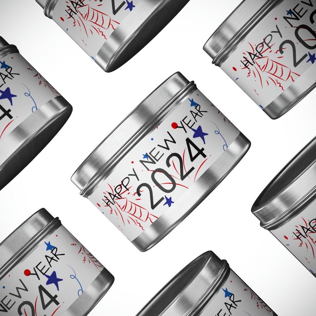 Happy New Year 2024 Candle. Tin Candles - Etsy