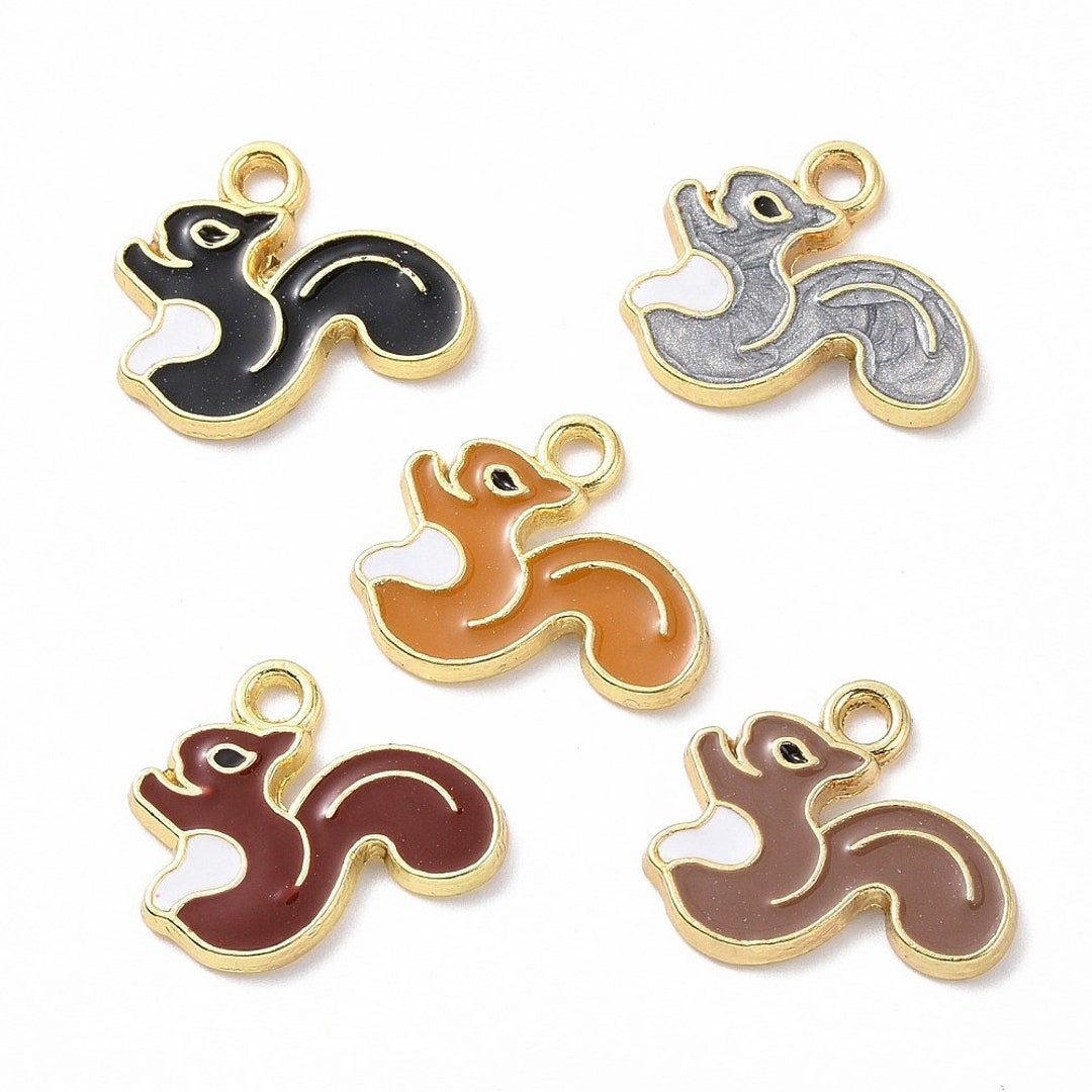 Enamel Squirrel Charms | Autumn Charms | Fall Charms | Animal Charms ...