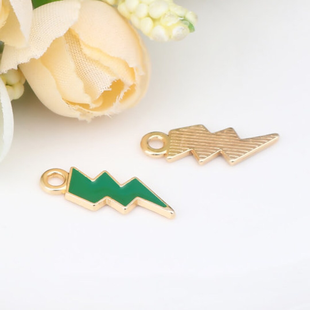 Enamel Lightning Bolt Charm Lightning Bolt Charms Weather - Etsy
