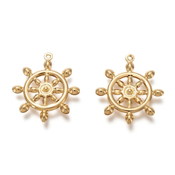 Ship Wheel Charm - Etsy