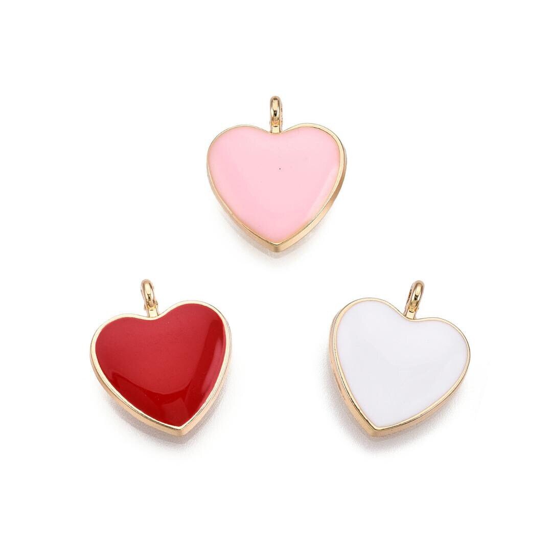 Simple Enamel Heart Charm | Valentine's Day Charms | Heart Charms ...