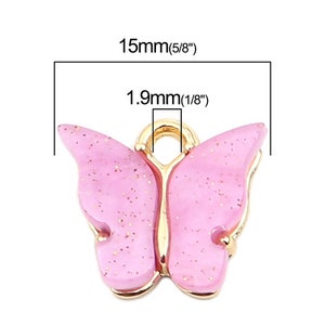 Acrylic Butterfly Charm Butterfly Charms Nature Charms Bulk Charms Set ...