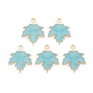 Enamel Maple Leaf Charm Fall Charms Leaf Charms Bulk Charms Set of 5 Charms Set of 10 Charms Set ...
