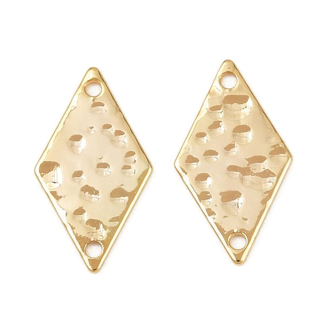 18K Gold-plated Vertical Textured Diamond Connector | Geometric ...