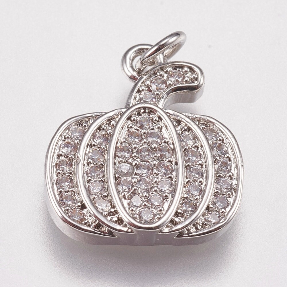 Cubic Zirconia Pumpkin Charm | Autumn Charms | Fall Charms - Etsy