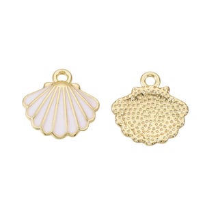 Small Enamel Scallop Shell Charm | Ocean Charms | Summer Charms | Bulk Charms | Set of 5 Charms ...