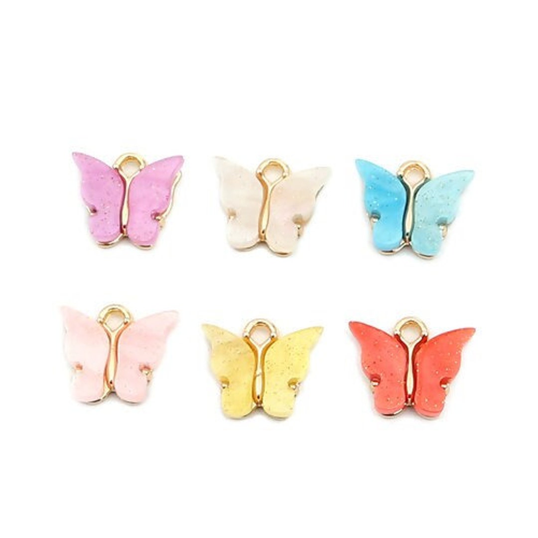 Acrylic Butterfly Charm Butterfly Charms Nature Charms Bulk Charms Set ...