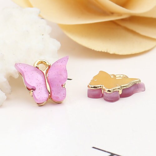 Acrylic Butterfly Charm Butterfly Charms Nature Charms | Etsy