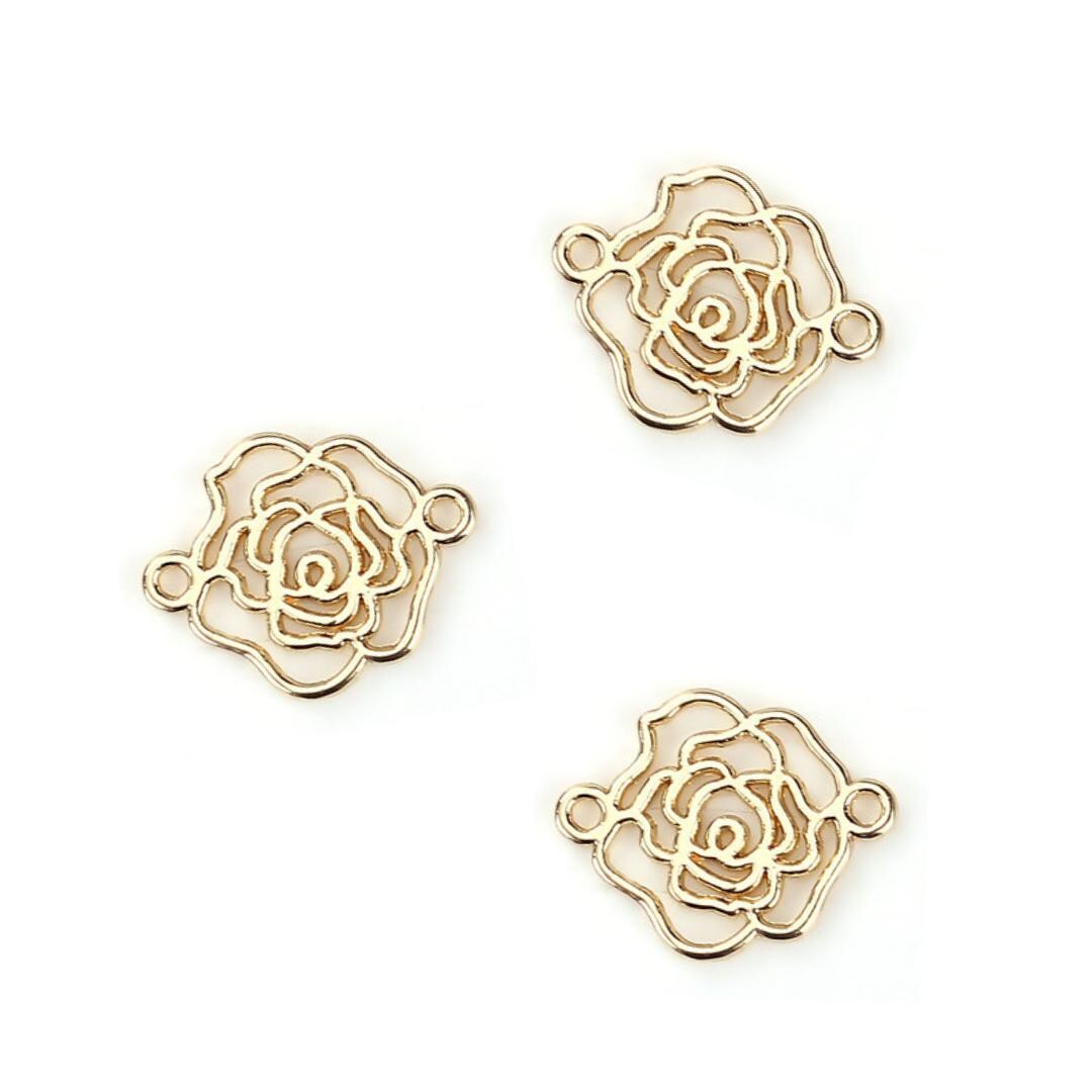 Gold-plated Rose Connector | Spring Connectors | Flower Connectors - Etsy