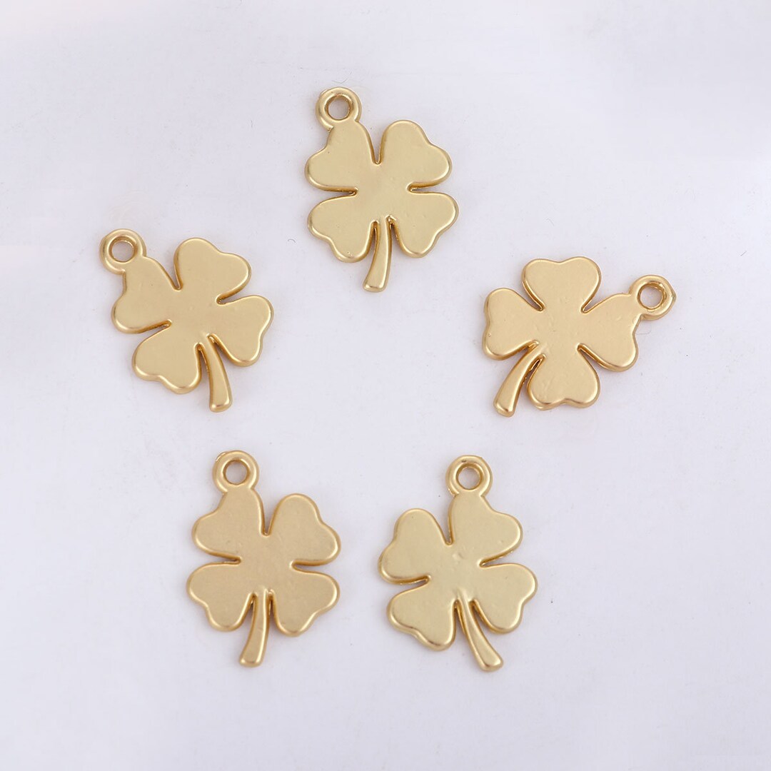 Solid 4-leaf Clover Charm | St. Patrick's Day Charms | 5 Charms | 10 ...