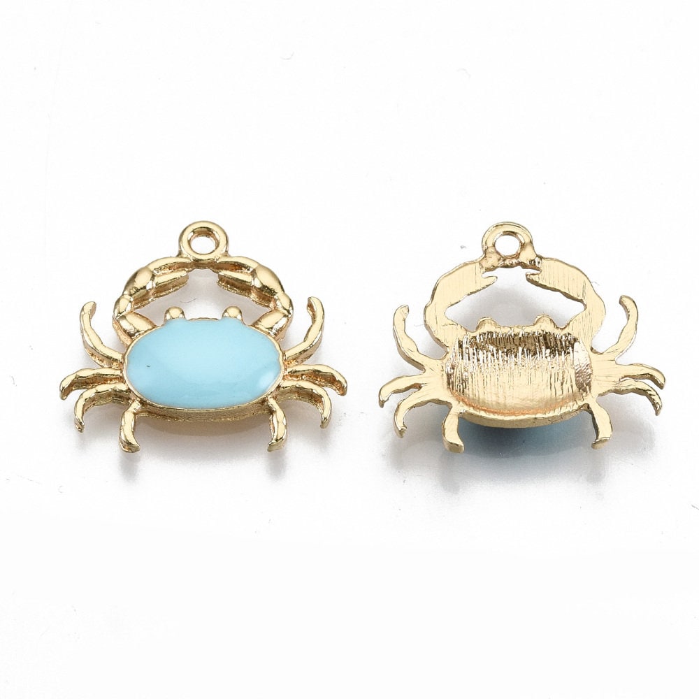 Eco-friendly Enamel Crab Charm Crab Charms Enamel Charms - Etsy