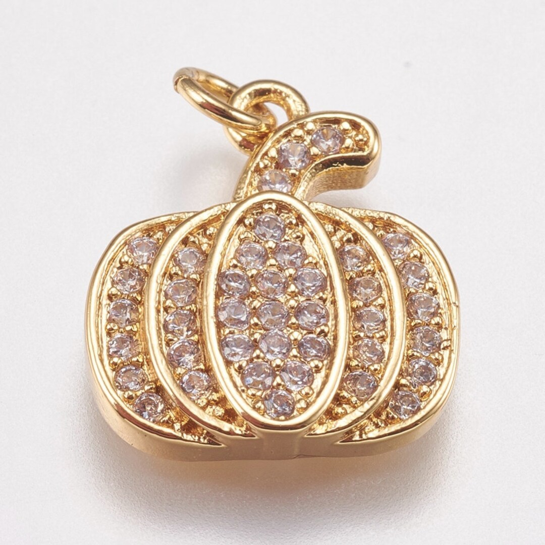 Cubic Zirconia Pumpkin Charm Autumn Charms Pumpkin Charms Set of 1 ...