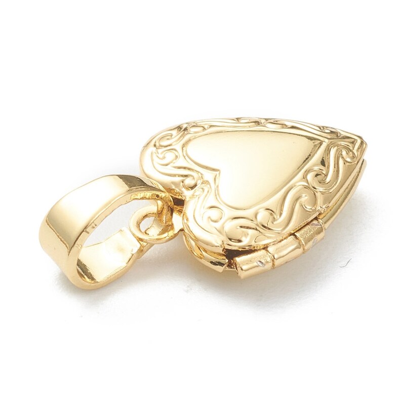 18K Gold-plated Brass Heart Locket Charm | Valentine's Day Charms ...