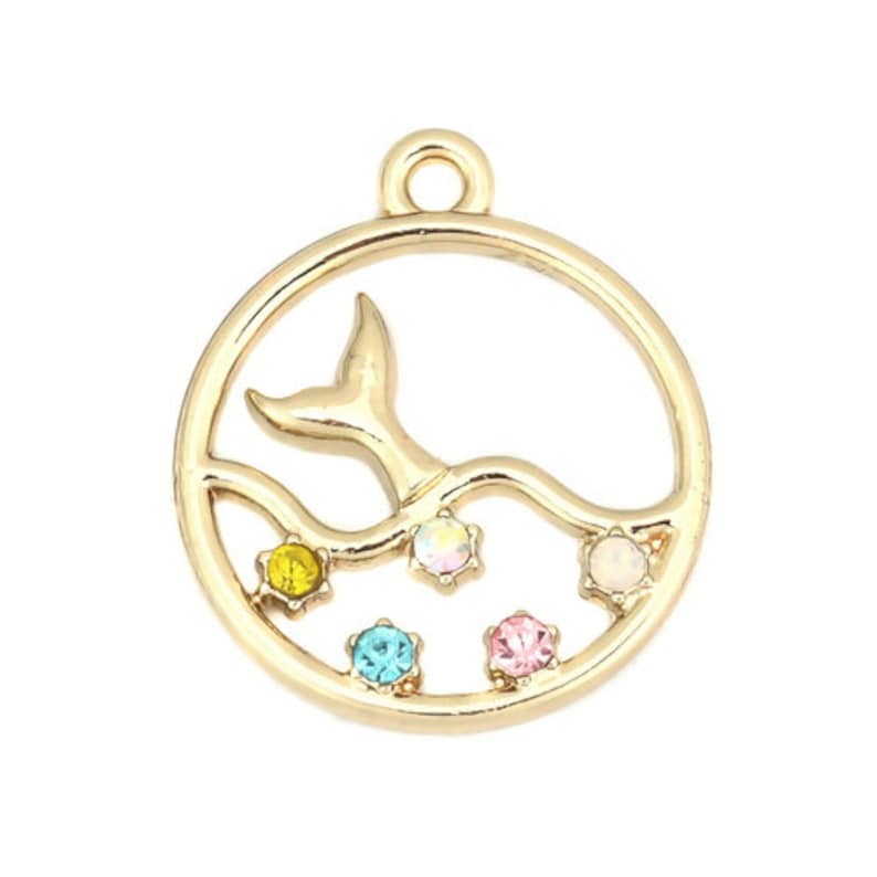 Ocean Scene Charm Ocean Charms Wave Charms Rhinestone - Etsy