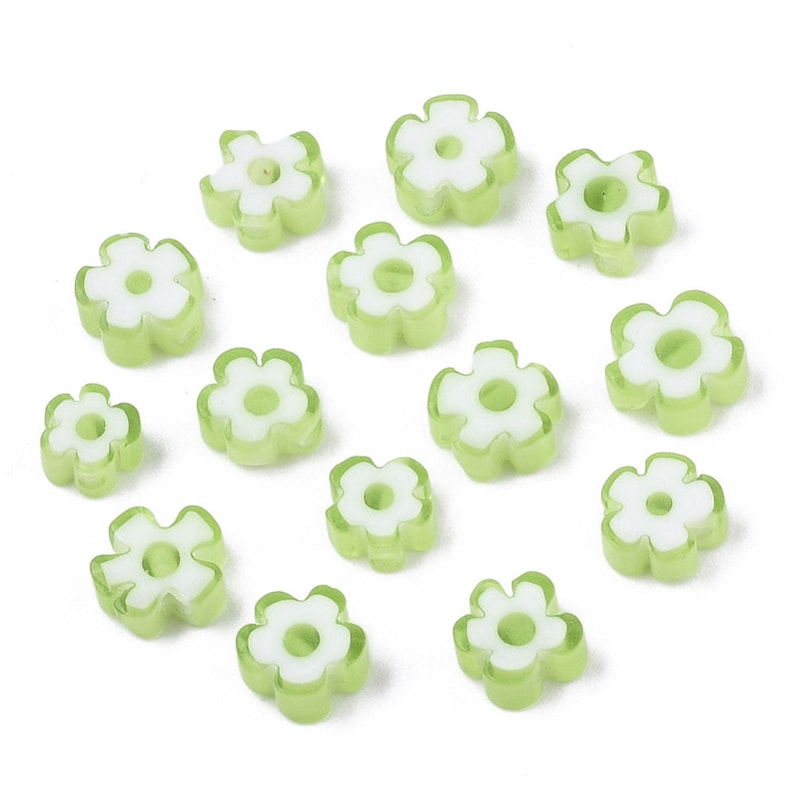 Flower Glass Beads Spring Beads Flower Beads Glass Beads - Etsy