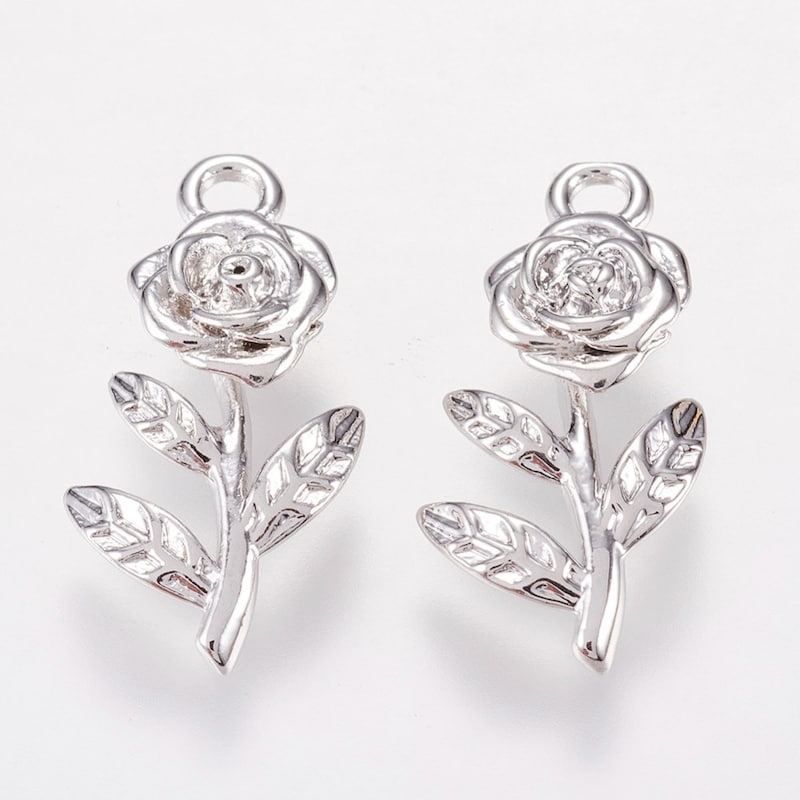 Rose Charm - Etsy