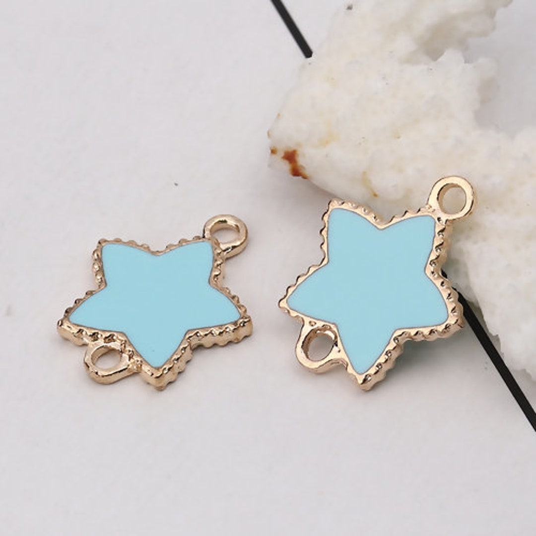10 Pcs Gold-plated Enamel Star Connector | Star Connectors - Etsy