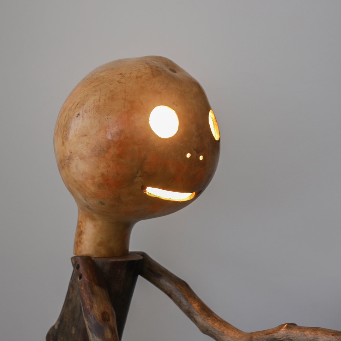 Old Man Figured Wooden Floor Lamp, Human Shaped Lighting, Decorative ...