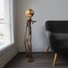 Old Man Figured Wooden Floor Lamp, Human Shaped Lighting, Decorative ...