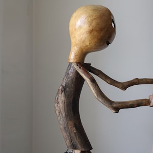 Old Man Figured Wooden Floor Lamp, Human Shaped Lighting, Decorative ...