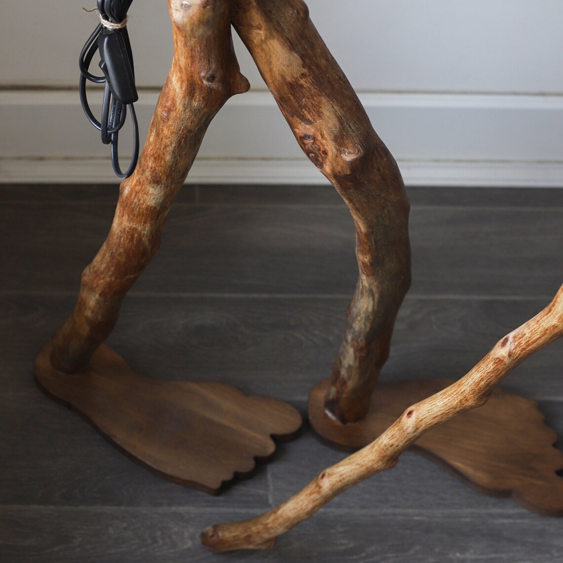 Old Man Figured Wooden Floor Lamp, Human Shaped Lighting, Decorative ...