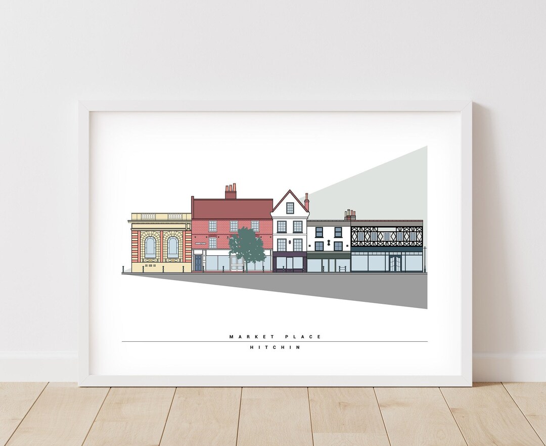 Hitchin Print // Hitchin Market Place // Hertfordshire Print - Etsy