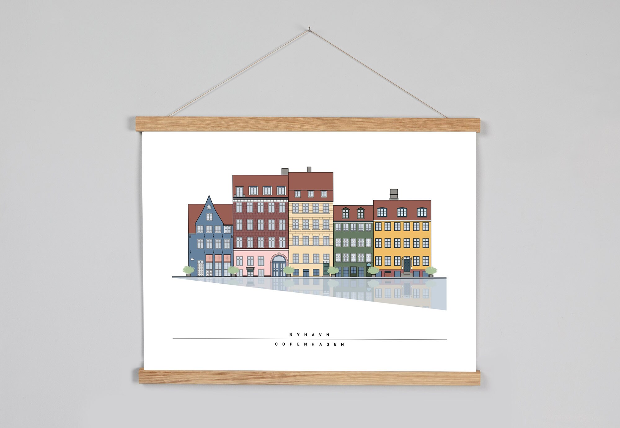 Copenhagen Print // Nyhavn Waterfront Print // Denmark Print ...