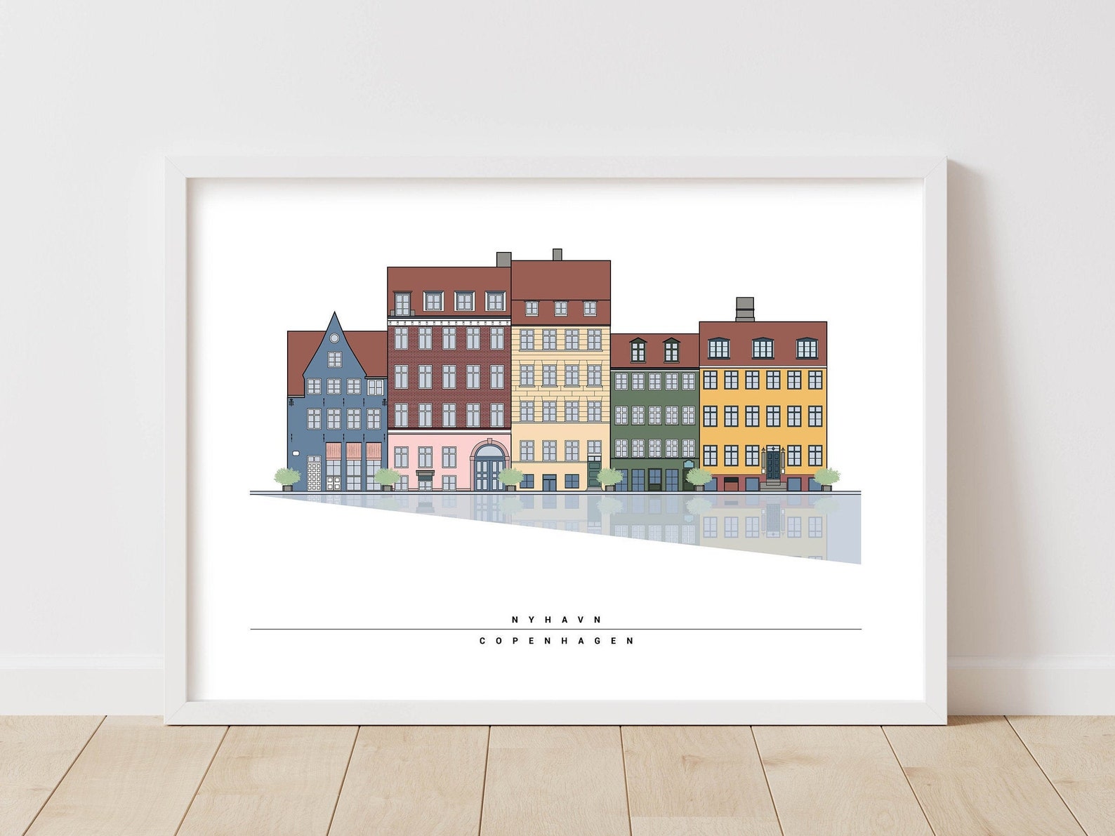 Copenhagen Print // Nyhavn Waterfront Print // Denmark Print ...