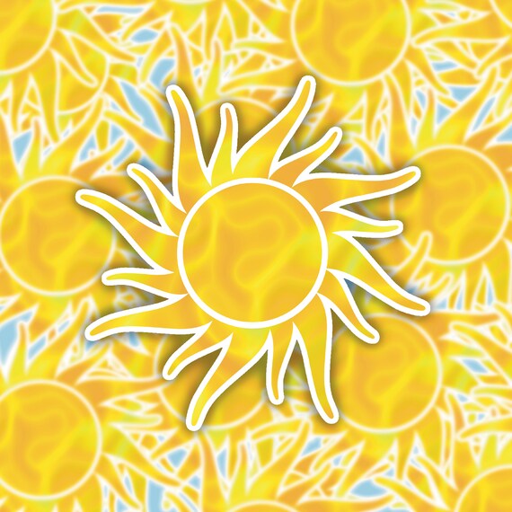 Tie Dye Sun Sticker Sun Sticker Waterproof Sticker Vinyl | Etsy