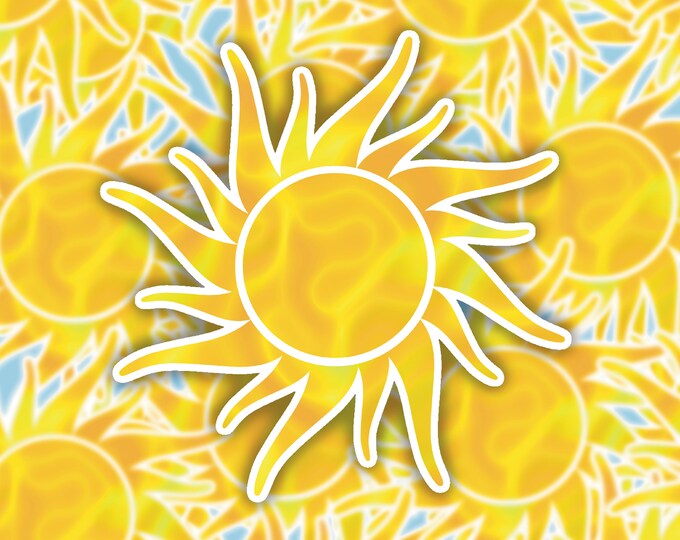 Tie Dye Sun Sticker Sun Sticker Waterproof Sticker Vinyl Die Cut ...