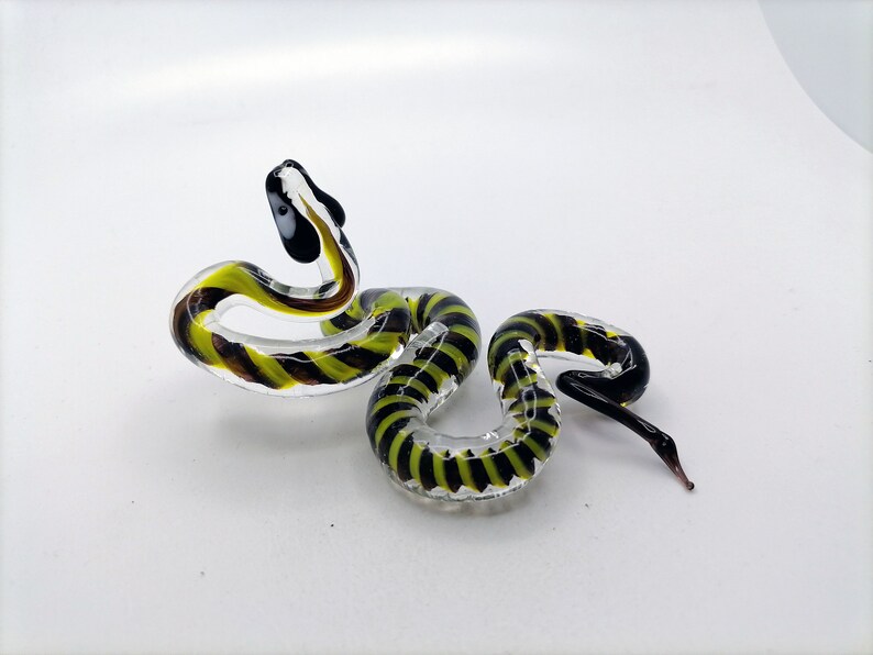 Glass Art Glass snake figurine Snake collection Glass bird statue Glass ...