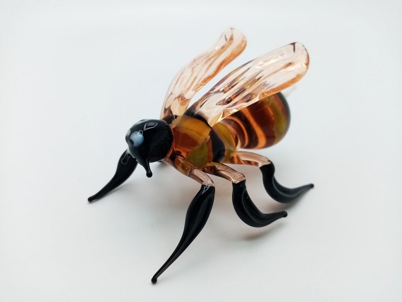 Glass Bee Figurine / Bee Collection / Glass Bee Statue / Glass | Etsy