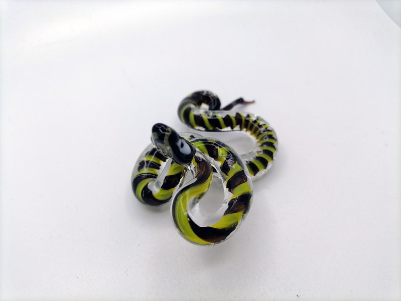 Glass Art Glass snake figurine Snake collection Glass bird statue Glass ...