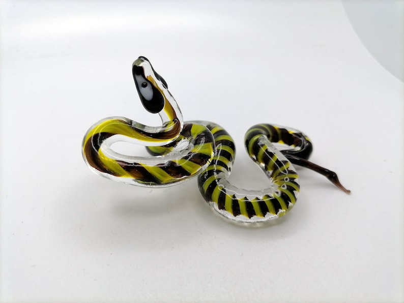 Glass Art Glass snake figurine Snake collection Glass bird statue Glass ...