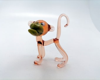 Glass Monkey Figurine | Etsy