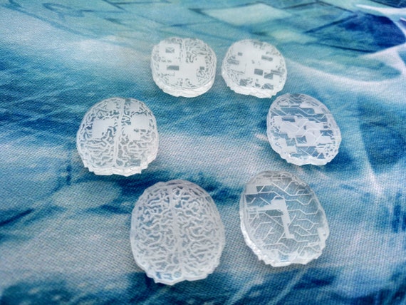 Set of Six Acrylic Core Damage Brain Tokens different - Etsy