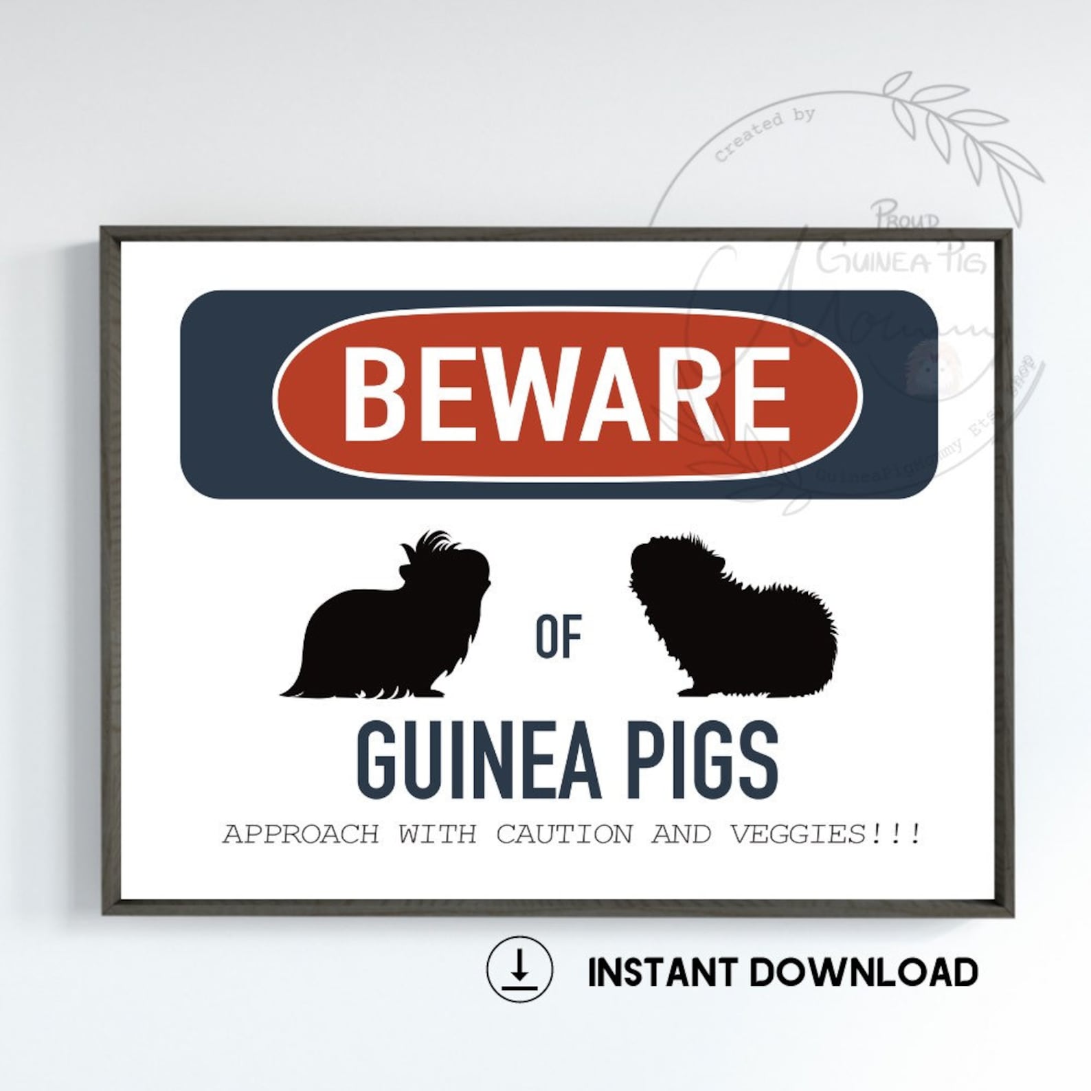 Beware of Guinea Pigs Sign Printable/ Guinea Pig Printable / - Etsy UK