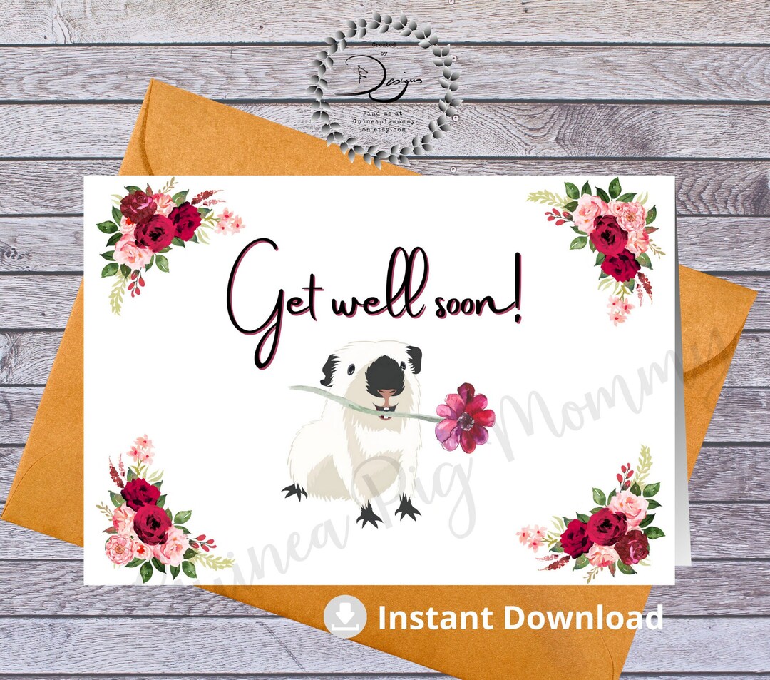 Guinea Pig Get Well Card Printable / Ecard - Etsy Canada