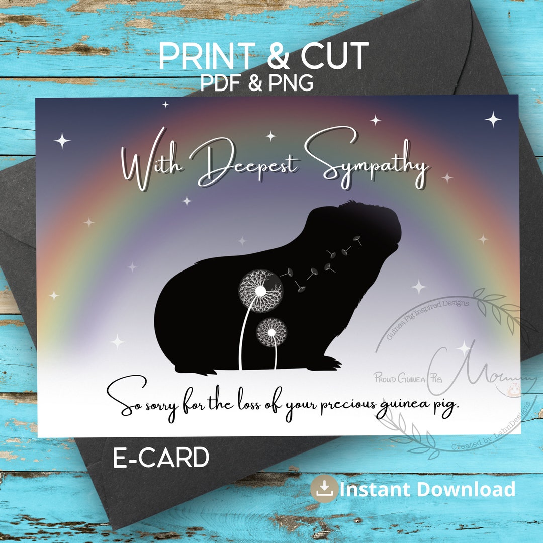 Guinea Pig Sympathy Card Printable / Ecard - Etsy
