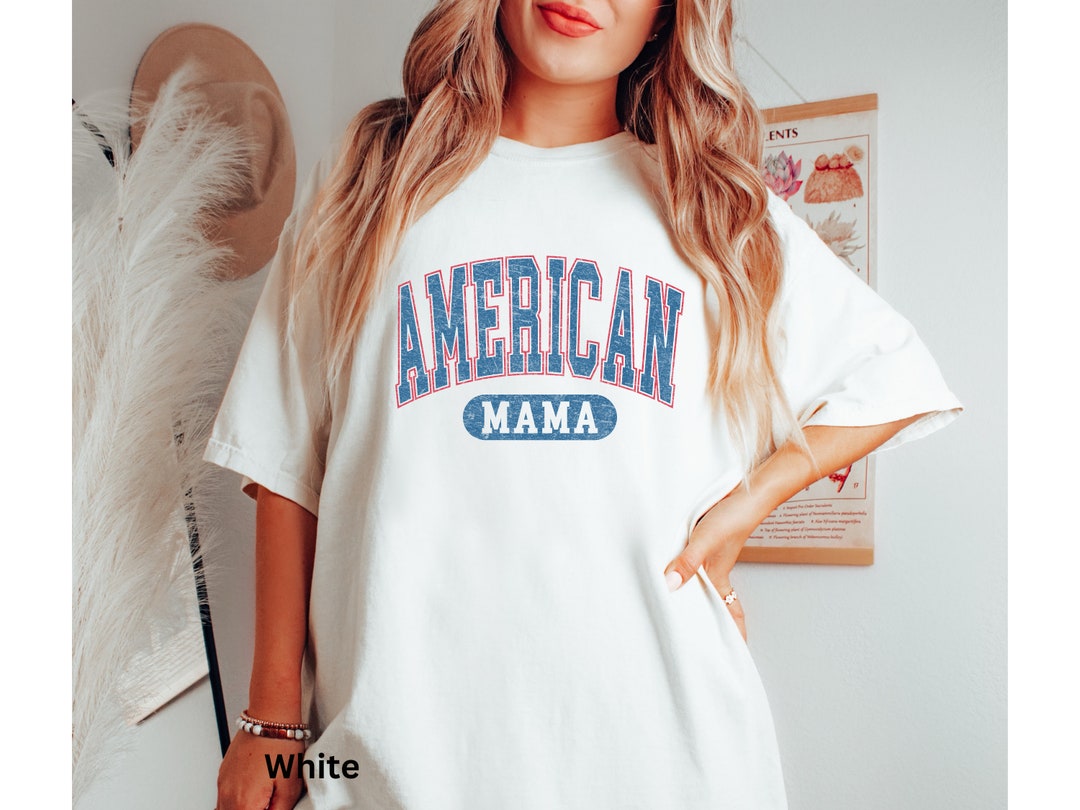American Mama Shirt, Retro 4th of July Shirt, Comfort Colors® USA Shirt ...