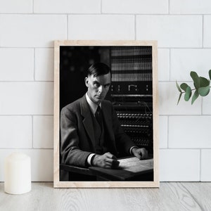 Alan Turing at the Table | Poster | Wall Art | Home Decor | - Etsy