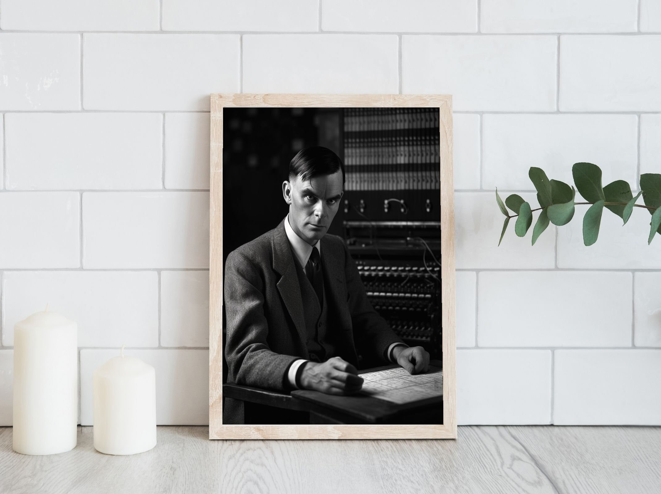 Alan Turing at the Table | Poster | Wall Art | Home Decor | - Etsy