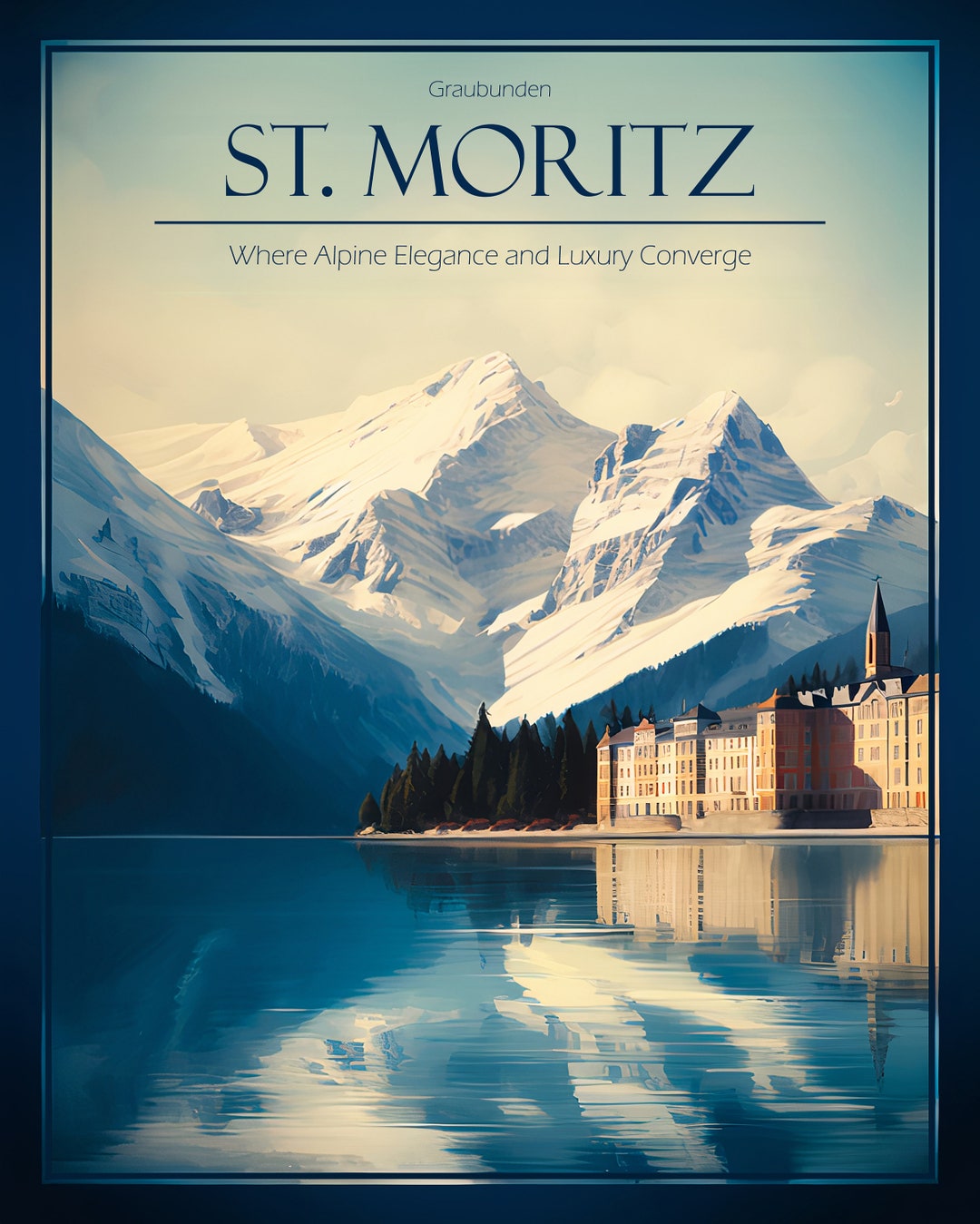 Buy Switzerland, St Moritz | Poster | Wall Art | Home Decor | Online in ...