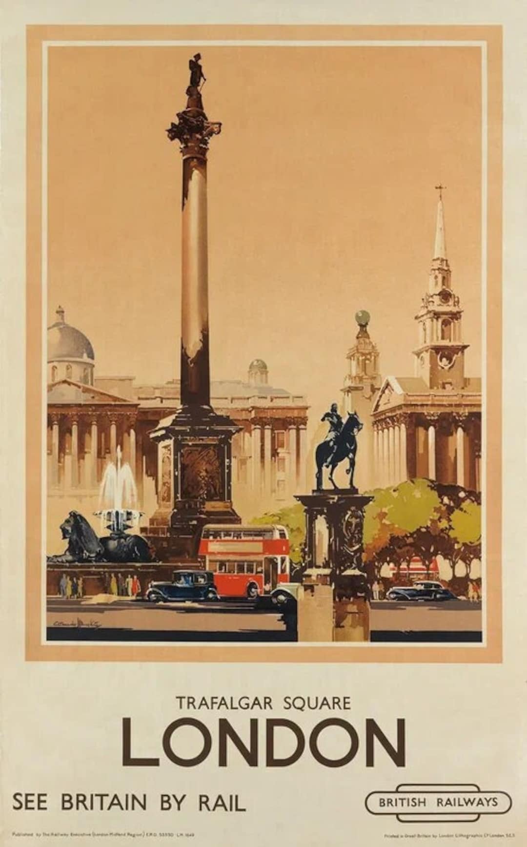 Trafalgar Square London | Poster | Wall Art | Home Decor | - Etsy