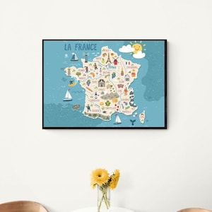 Map of France | Poster | Wall Art | Home Decor | - Etsy