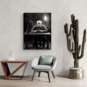 Thomas Edison at the Table | Poster | Wall Art | Home Decor | - Etsy