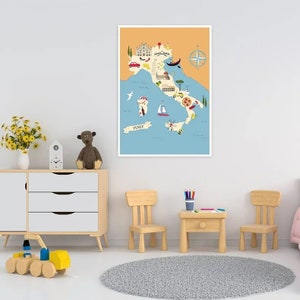 Map of Italy | Poster | Wall Art | Home Decor | - Etsy