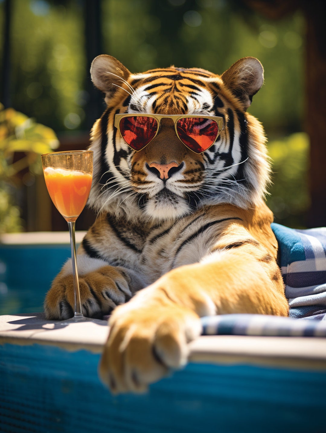 Tiger on the Beach | Poster | Wall Art | Home Decor | - Etsy